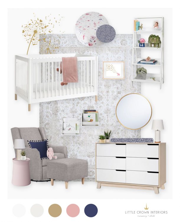 A Modern Pastel Nursery E-Design Reveal - Little Crown Interiors