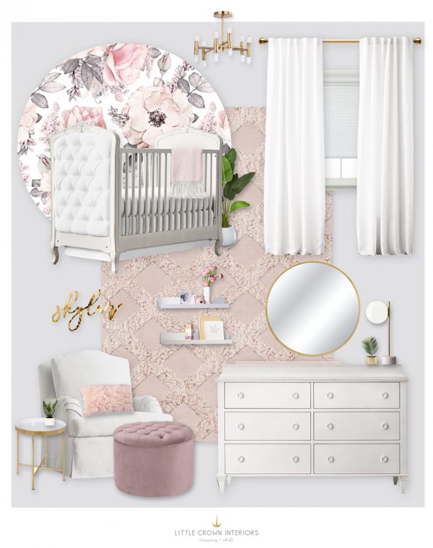 A Sweet Floral Inspired Nursery Design Reveal - Little Crown Interiors