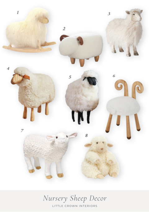 Large Stuffed Sheep Decor for the Nursery - Little Crown Interiors