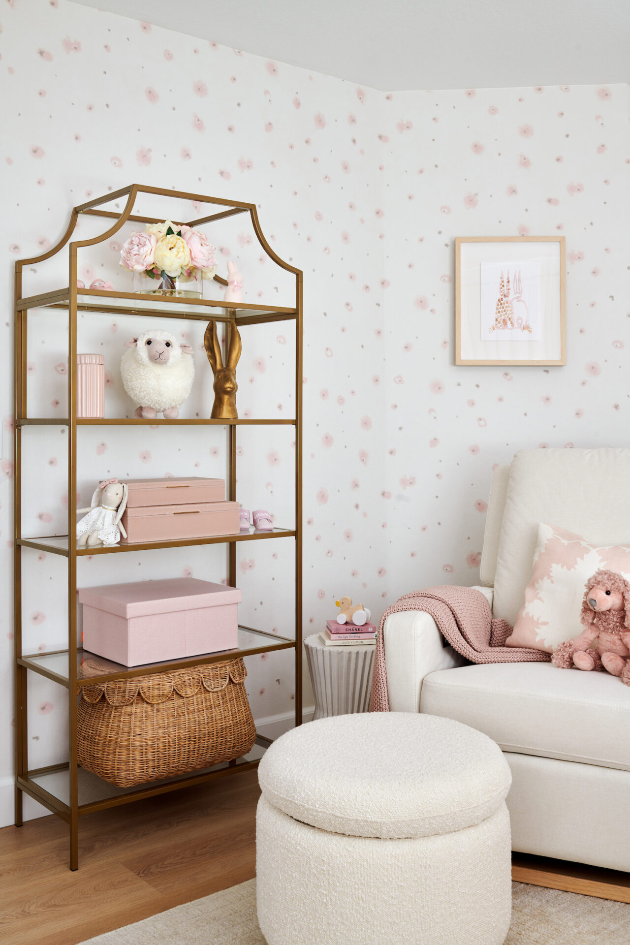 A Neutral and Pink Nursery Design Reveal with the Cutest Wallpaper ...