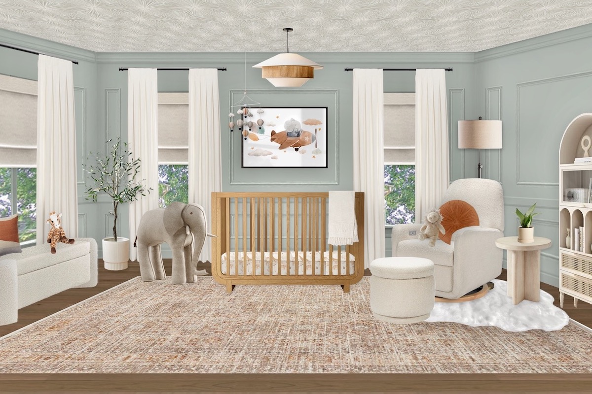 Earthy Gender Neutral Nursery Reveal with Panel Molding - Little Crown ...