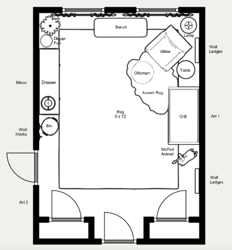 How to Design Your Nursery Floor Plan - Little Crown Interiors