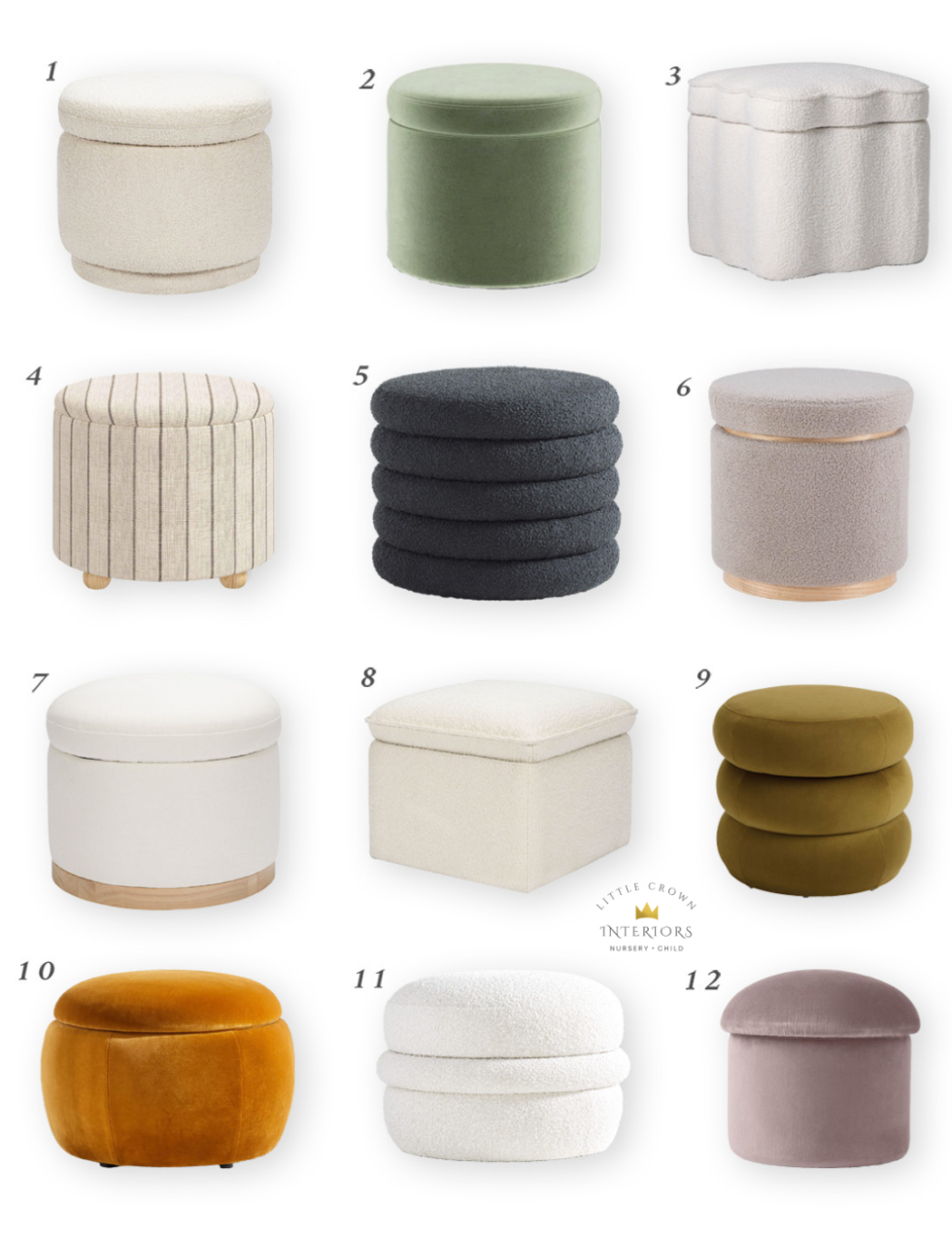 Versatile Storage Ottomans for Your Nursery - Little Crown Interiors