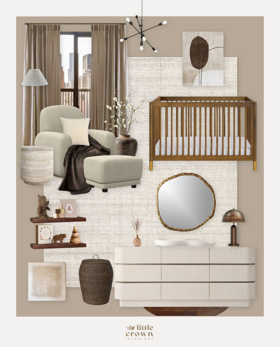 Earthy Virtual Nursery Design with Browns and Neutrals - Little Crown ...